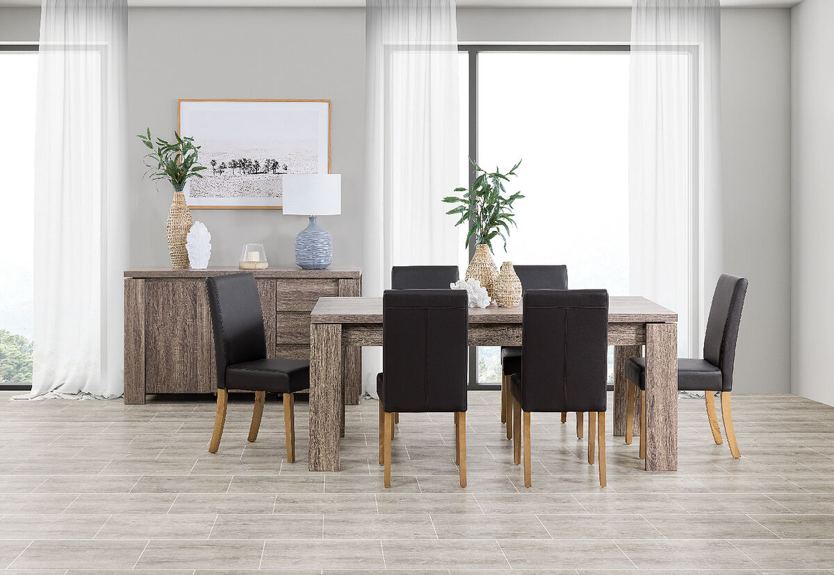 CHOCOLATE MAJESTY AND TRIUMPH 7 Piece Dining Suite