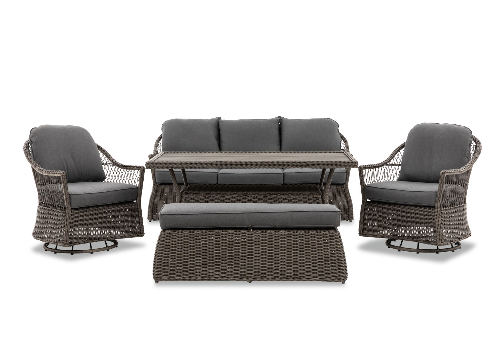 DARK GREY AVANI 5 Piece Outdoor Lounge Dining Setting