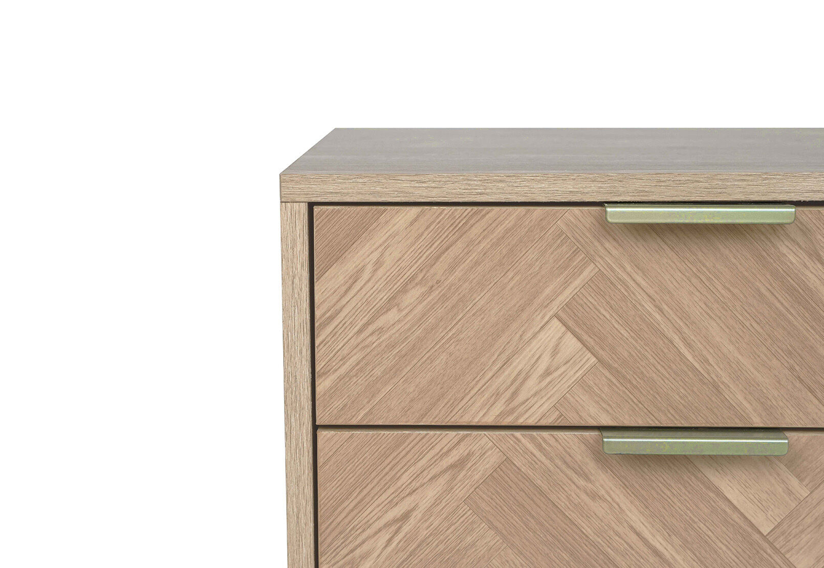 NATURAL/GOLD BELL 2 Drawer Bedside