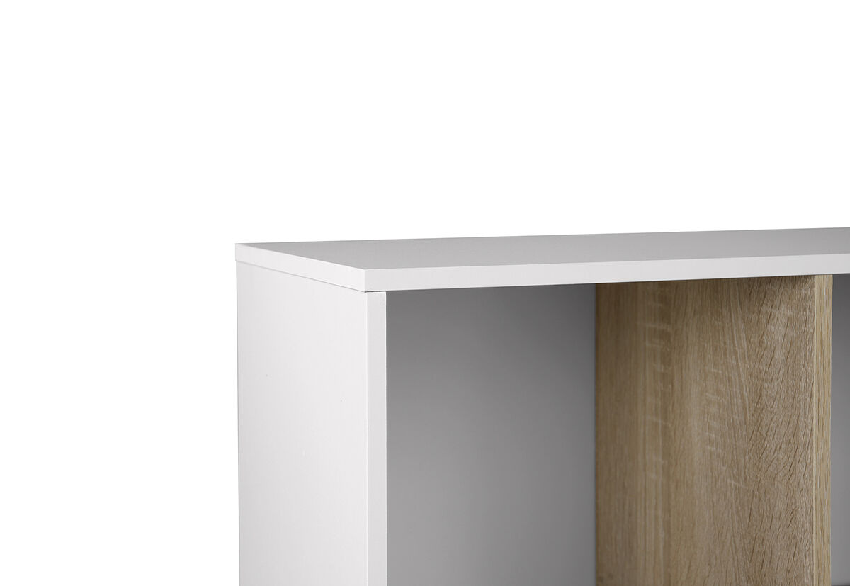 WHITE/NATURAL HUFF 9 Cube Bookshelf