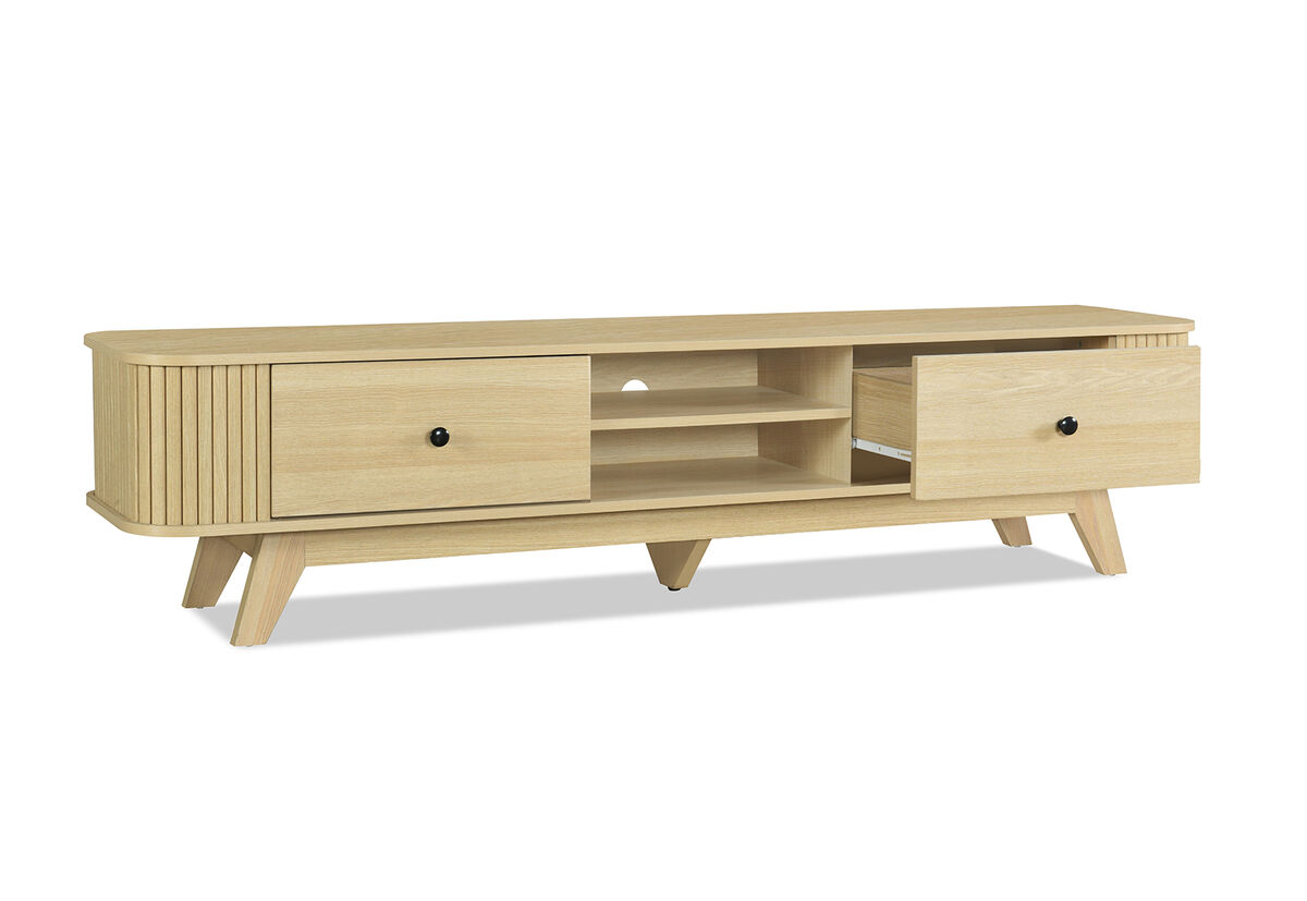 NATURAL REILLY 2 Drawer Entertainment Unit