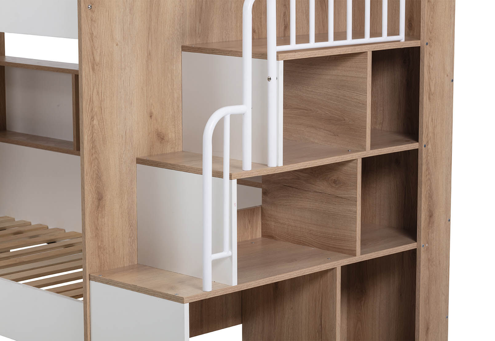 WHITE/NATURAL RYU Double Bunk Bed