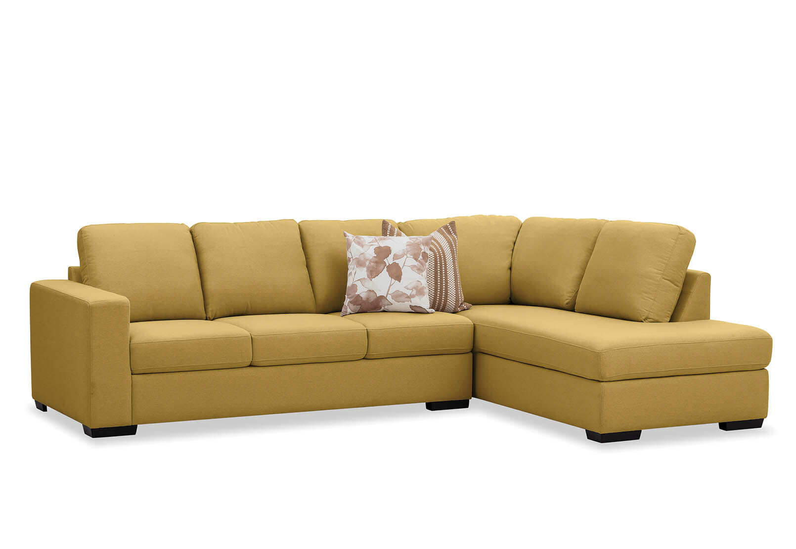 YELLOW KIRBY Fabric 4 Seat Right Hand Facing Chaise