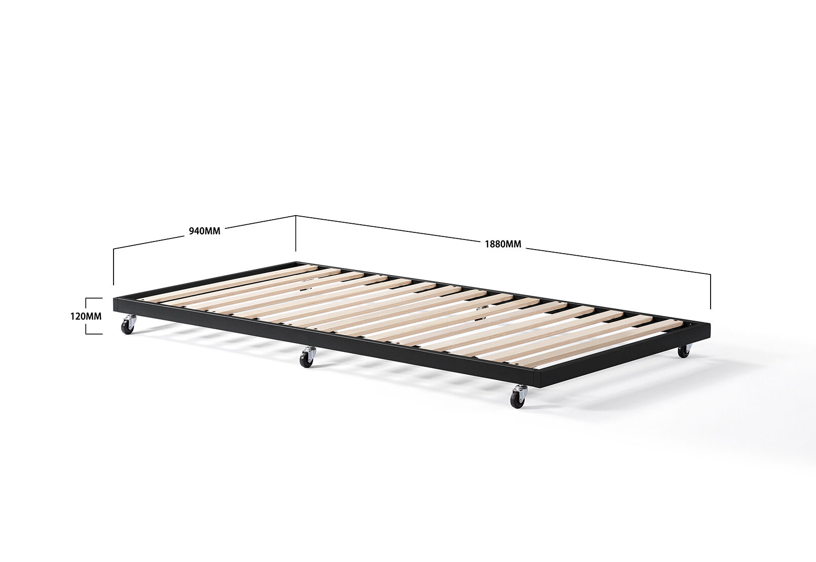 BLACK CLAY Single Trundle Bed