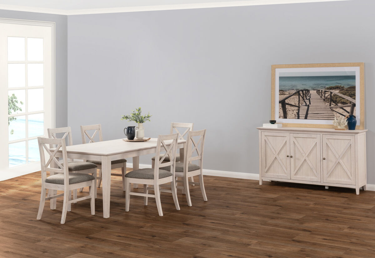WHITE WASH ARDAL 7 Piece Dining Suite
