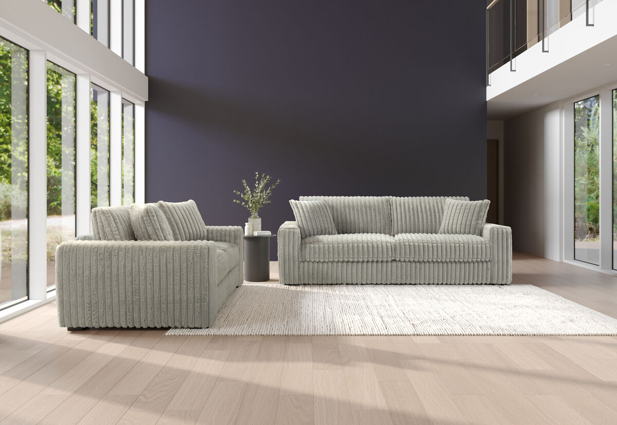 LIGHT GREY SACHA FABRIC 2.5 Seater Sofa