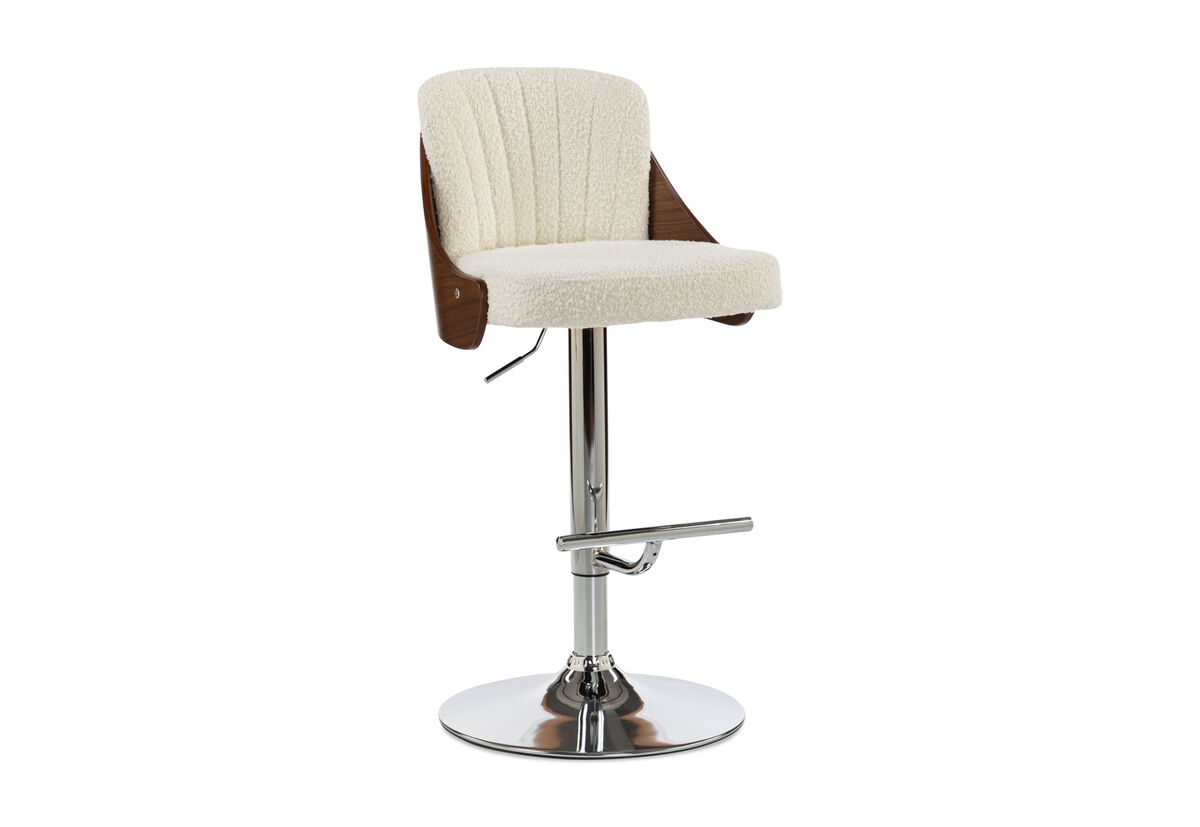 WHITE/WALNUT ELECTRA Bar Stool