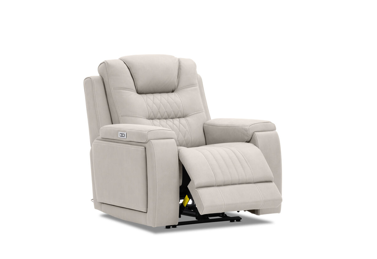 LIGHT GREY AGASSI FABRIC Dual Electric Recliner
