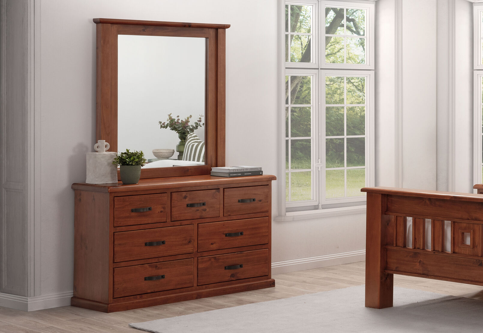 RUSTIC CALLAGHAN 7 Drawer Dresser with Mirror