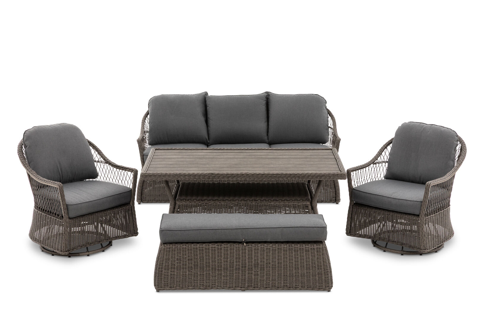 DARK GREY AVANI 5 Piece Outdoor Lounge Dining Setting