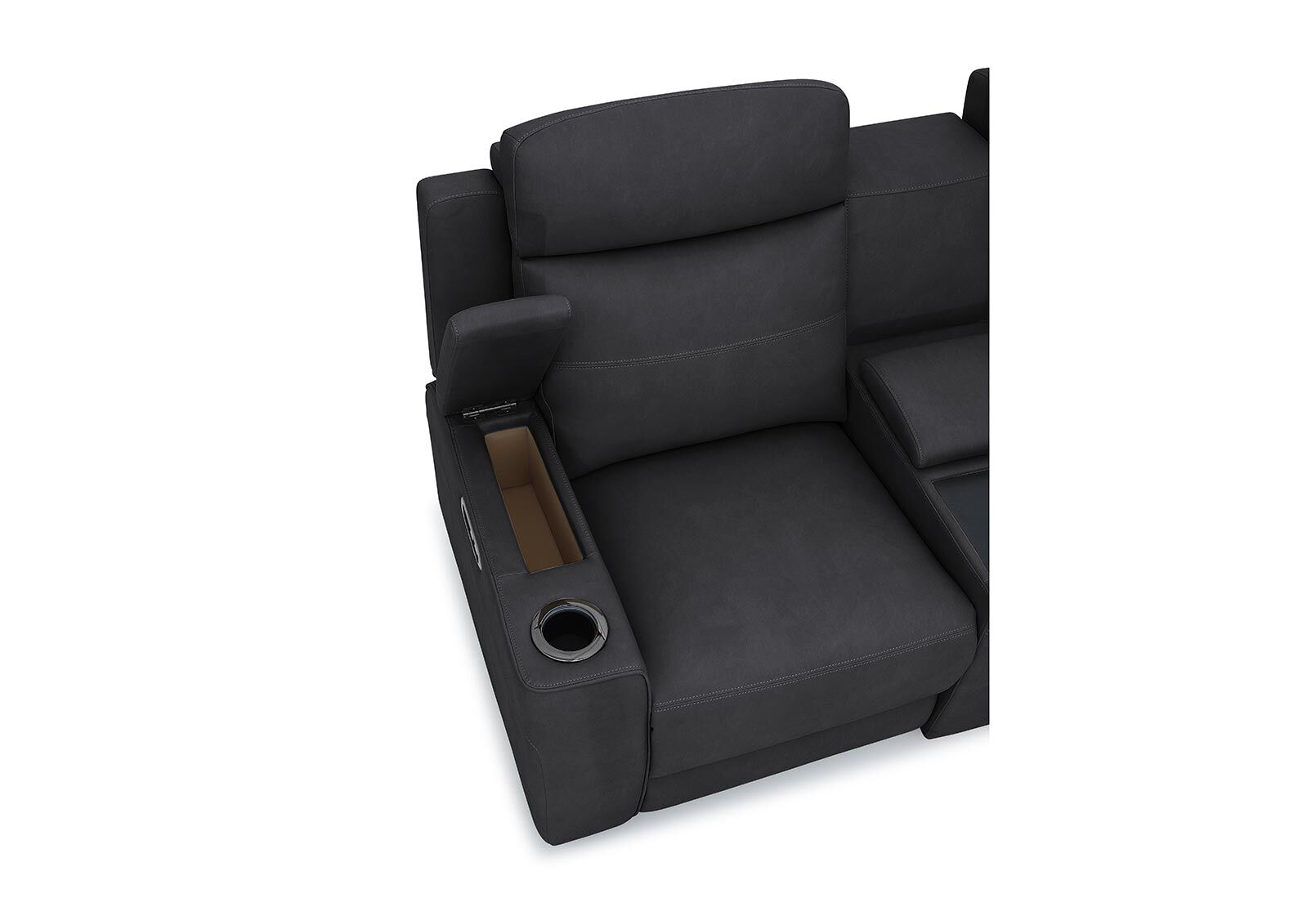 CHARCOAL ALEXIOS 2 Seater with Electric Recliner and Console