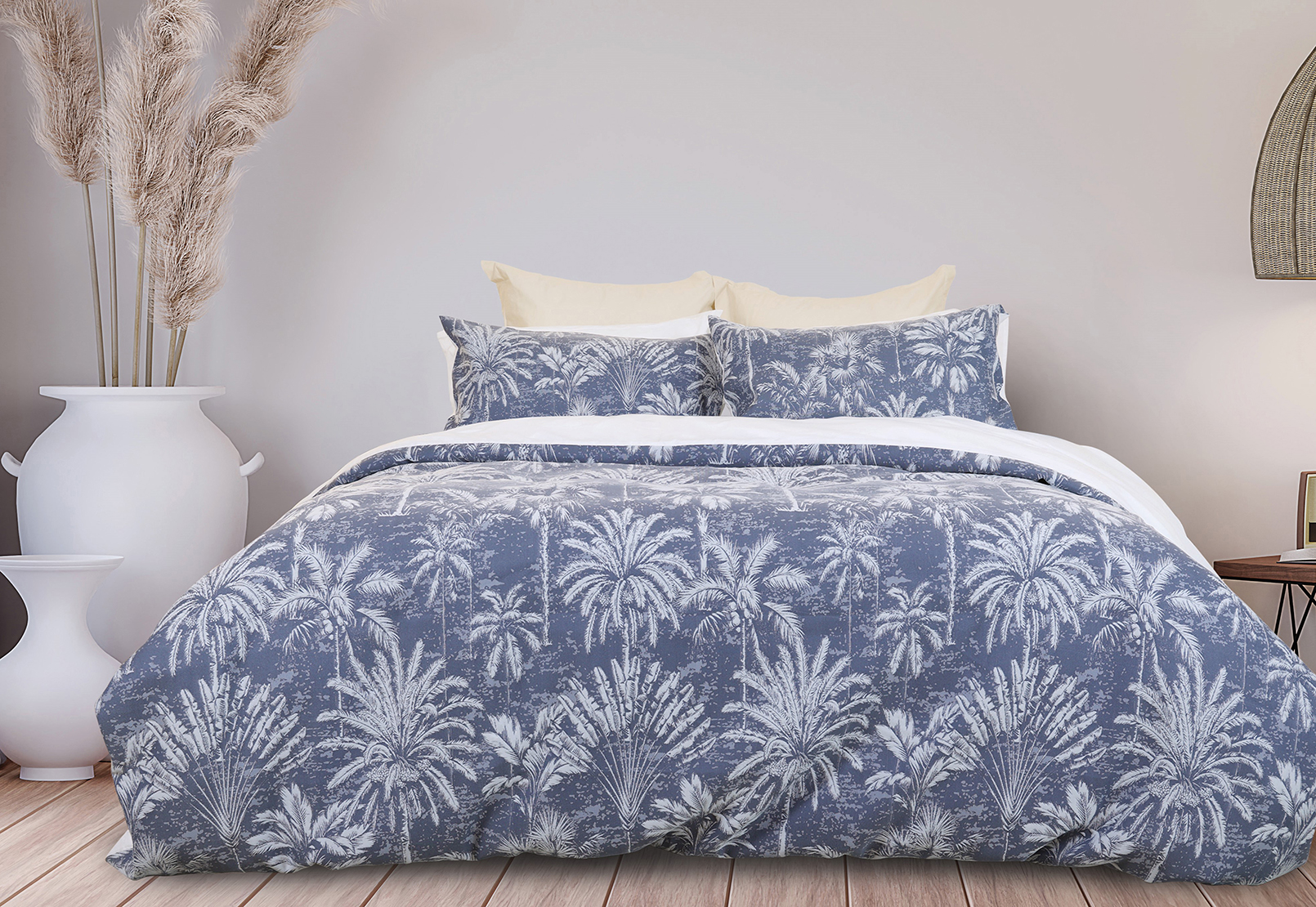 BLUE RAVENA Queen Bed Quilt Cover Set