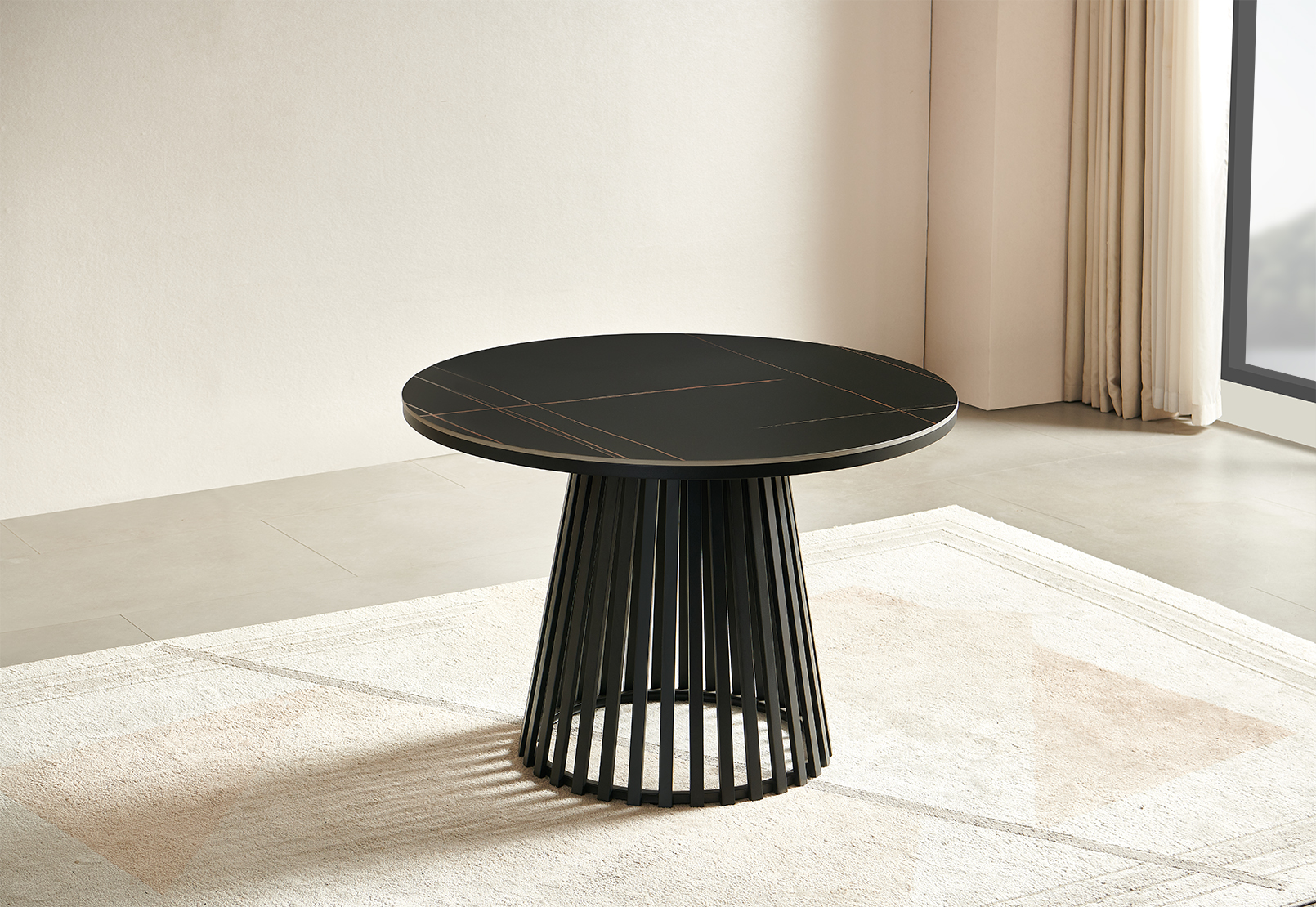BLACK MCGUIRE Black Round Dining Table