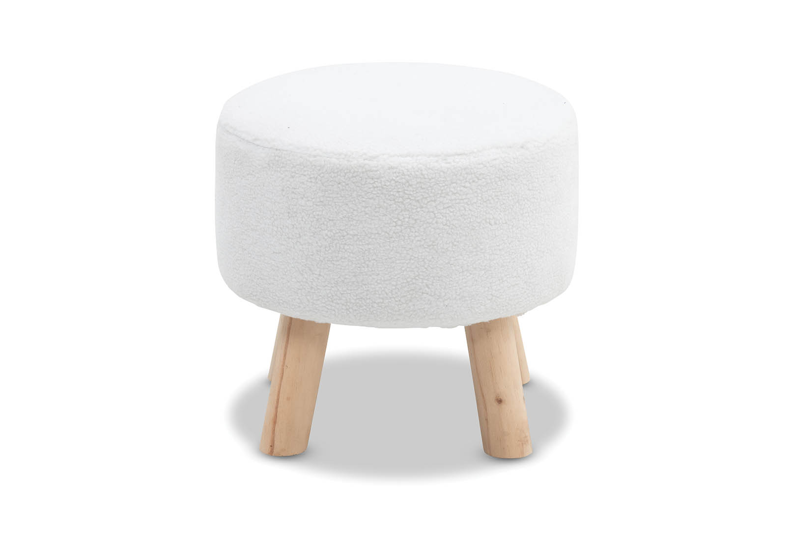 WHITE SHERPA YOSHI Fabric Stool