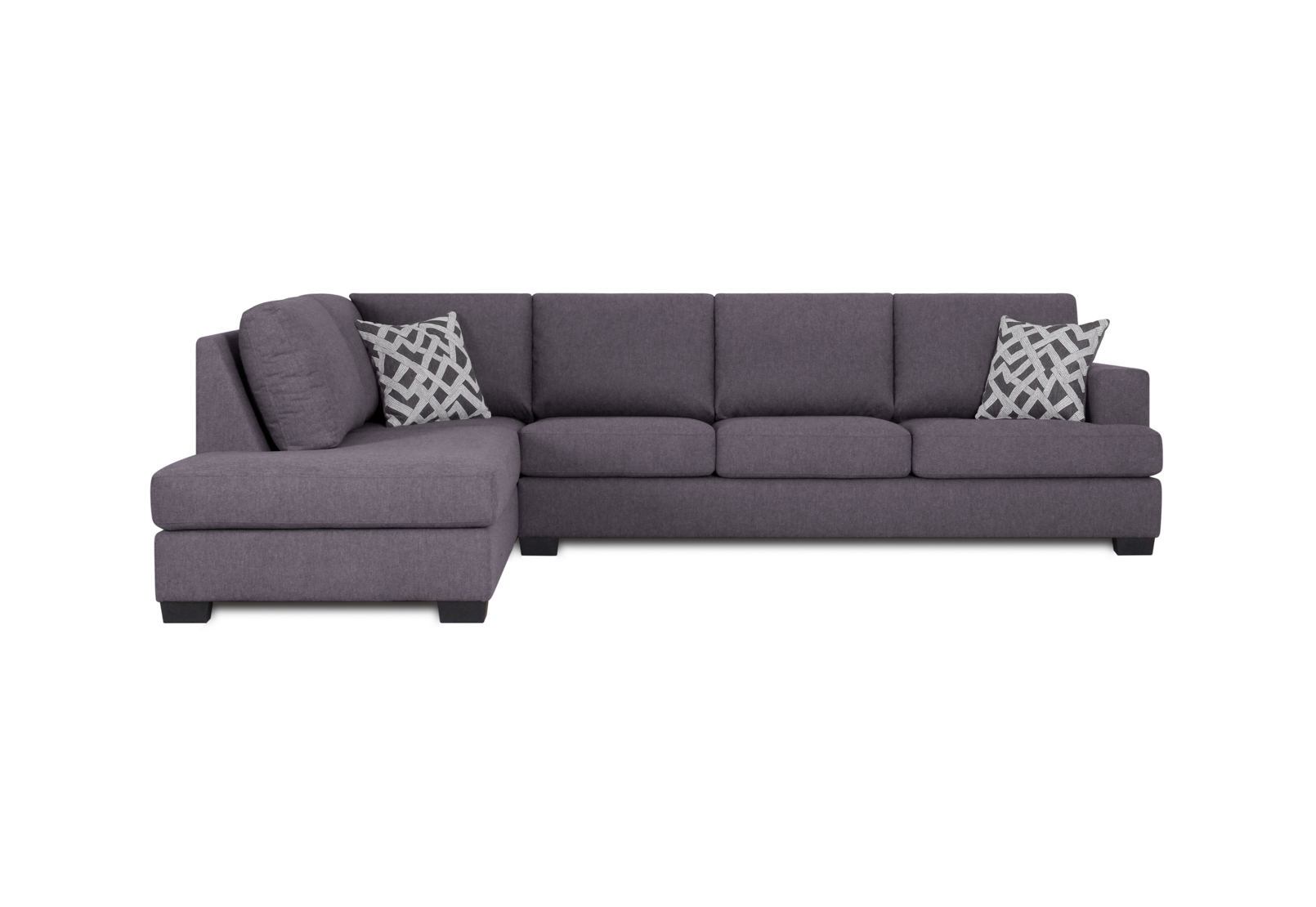 DARK GREY CALEY FABRIC 4 Seater Sofa with Left-Hand Facing Chaise