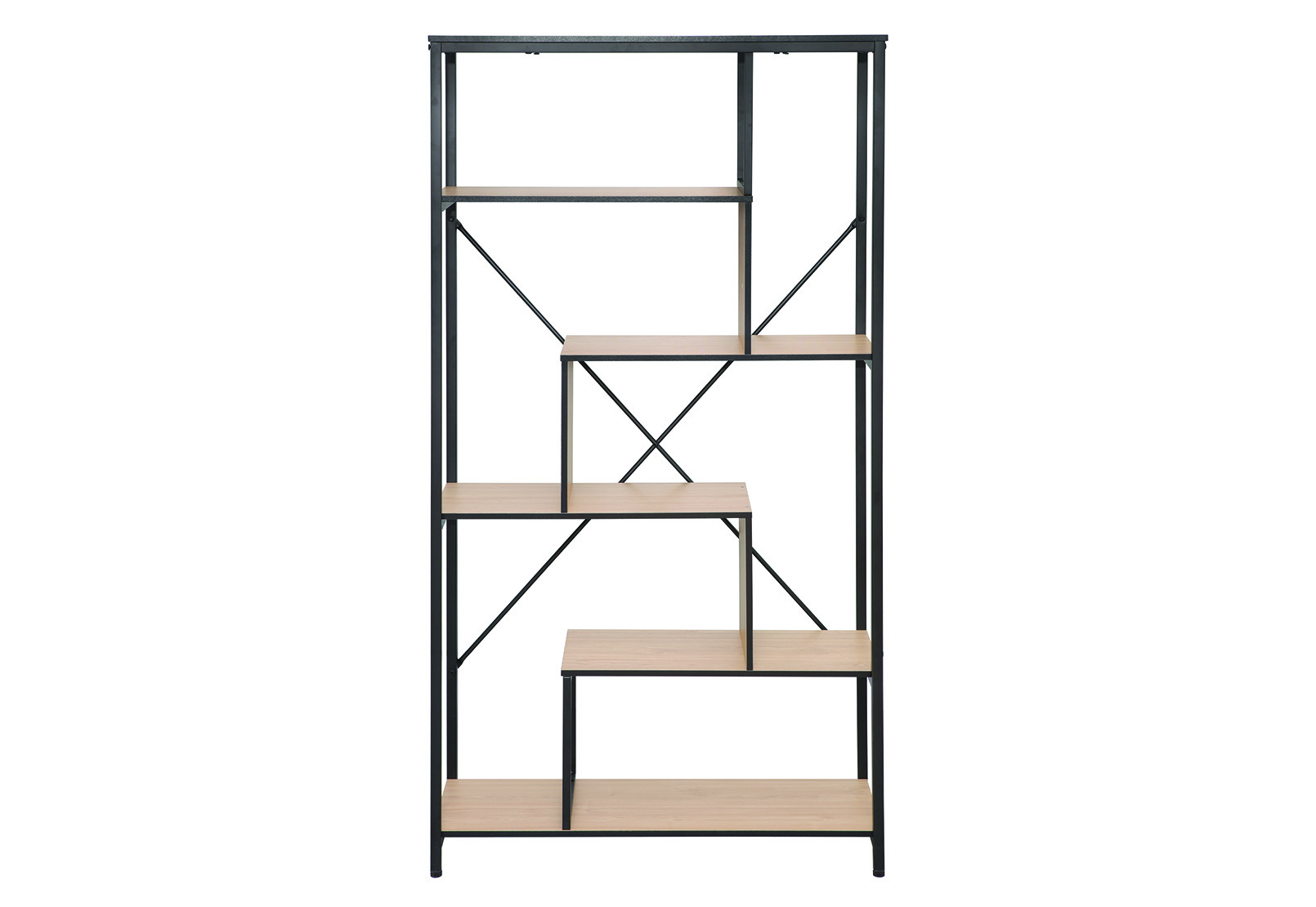 NATURAL/BLACK RANDOLPH 5 Tier Bookcase