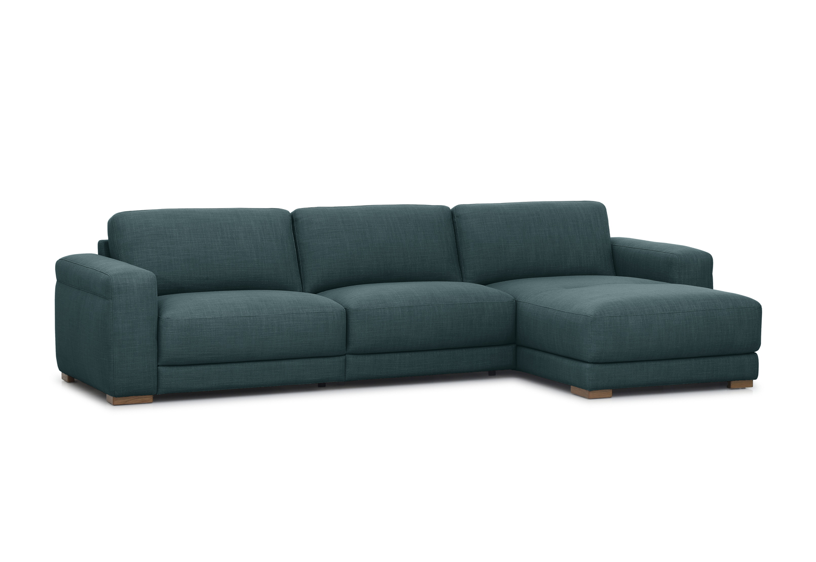 BLUE LEONE FABRIC 3 Seater Sofa with RHF Chaise