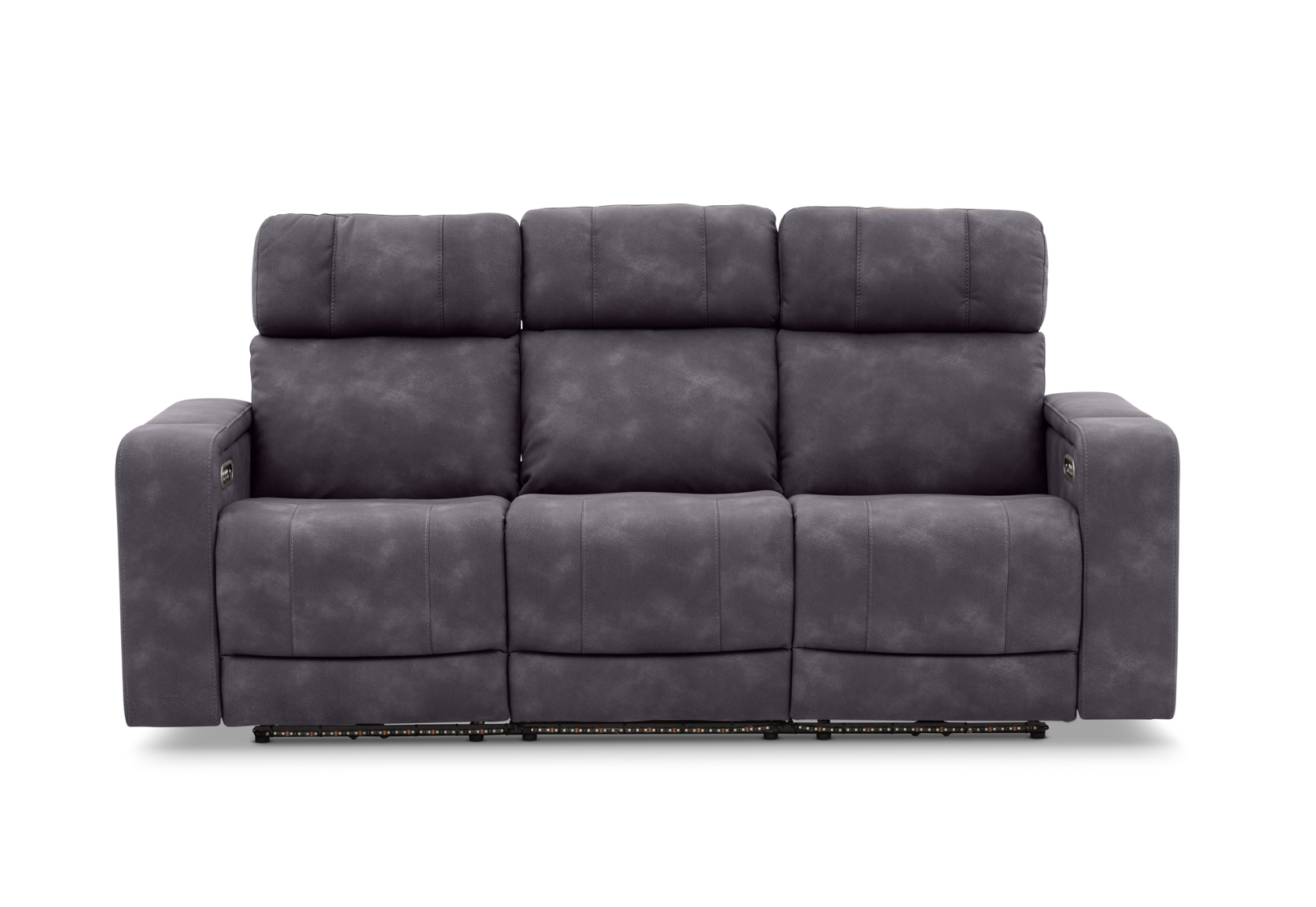 CHARCOAL LAS VEGAS FABRIC Media 3 Seater Electric Recliner with Drop ...