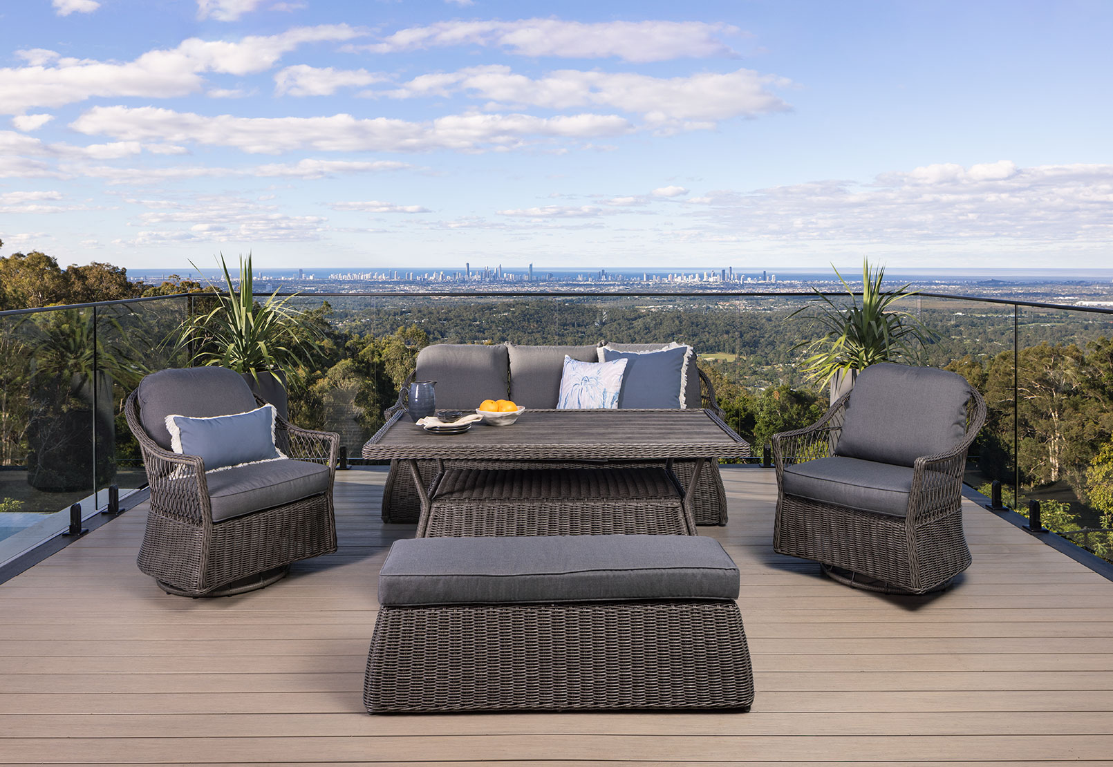 DARK GREY AVANI 5 Piece Outdoor Lounge Dining Setting