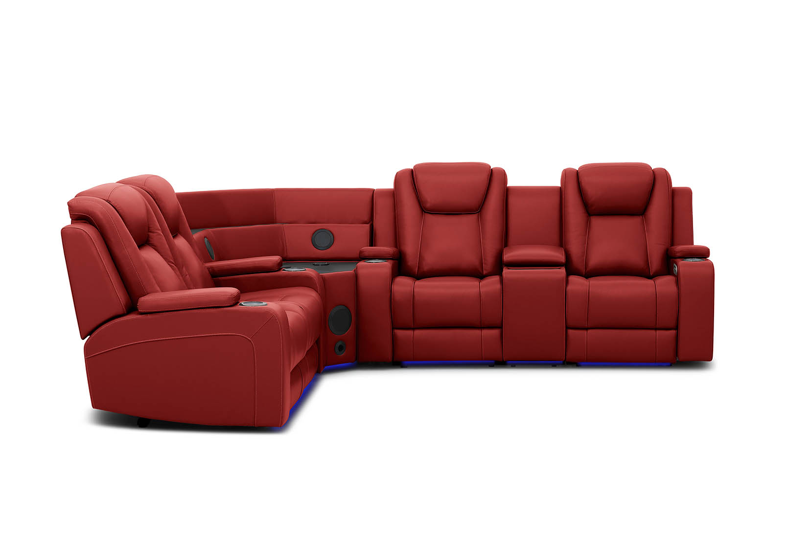 RED SENTINAL MK2 LEATHER 4 Piece Corner with RHF Console