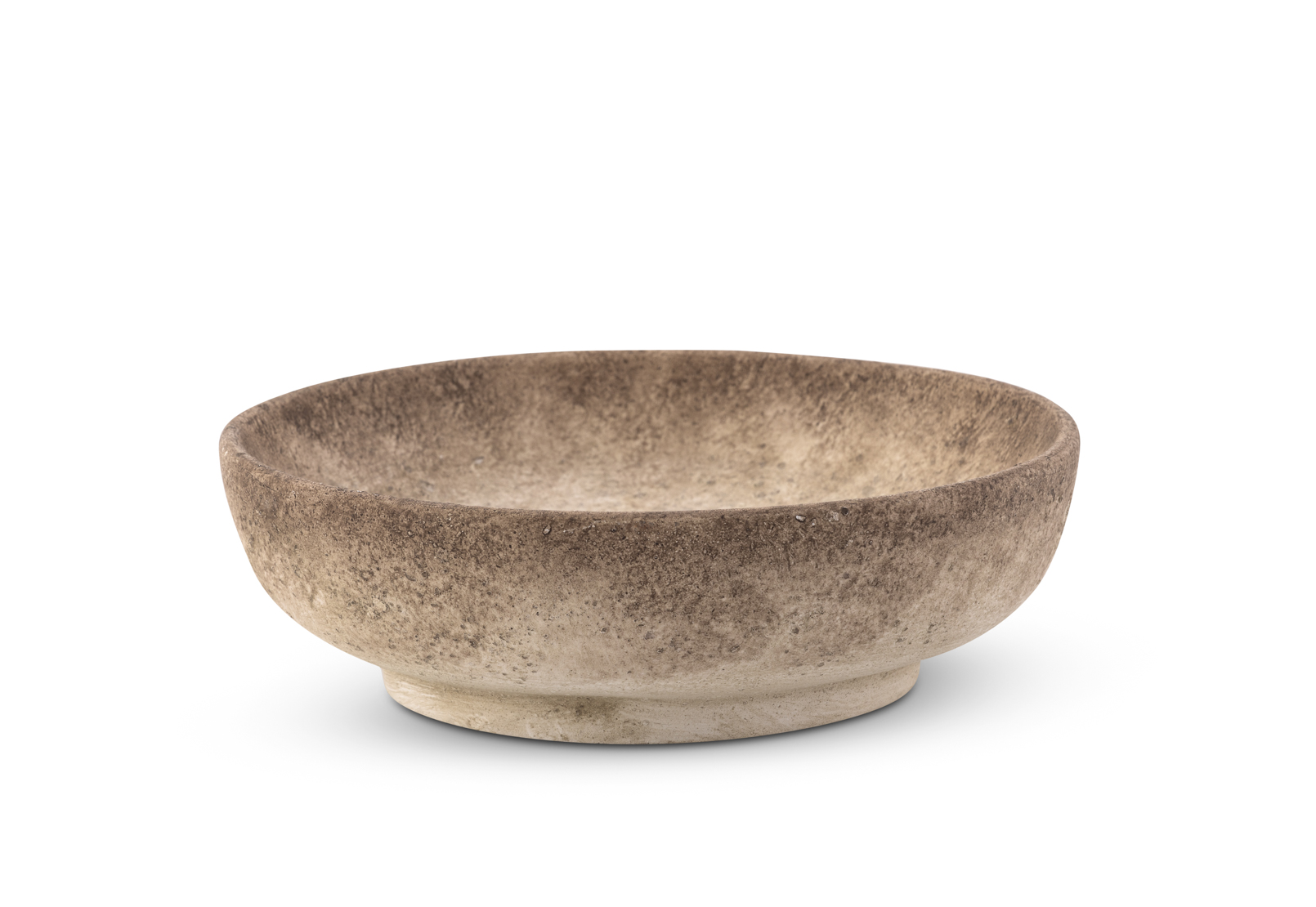 WHITE/BROWN FINES Distressed Ceramic Decorative Bowl