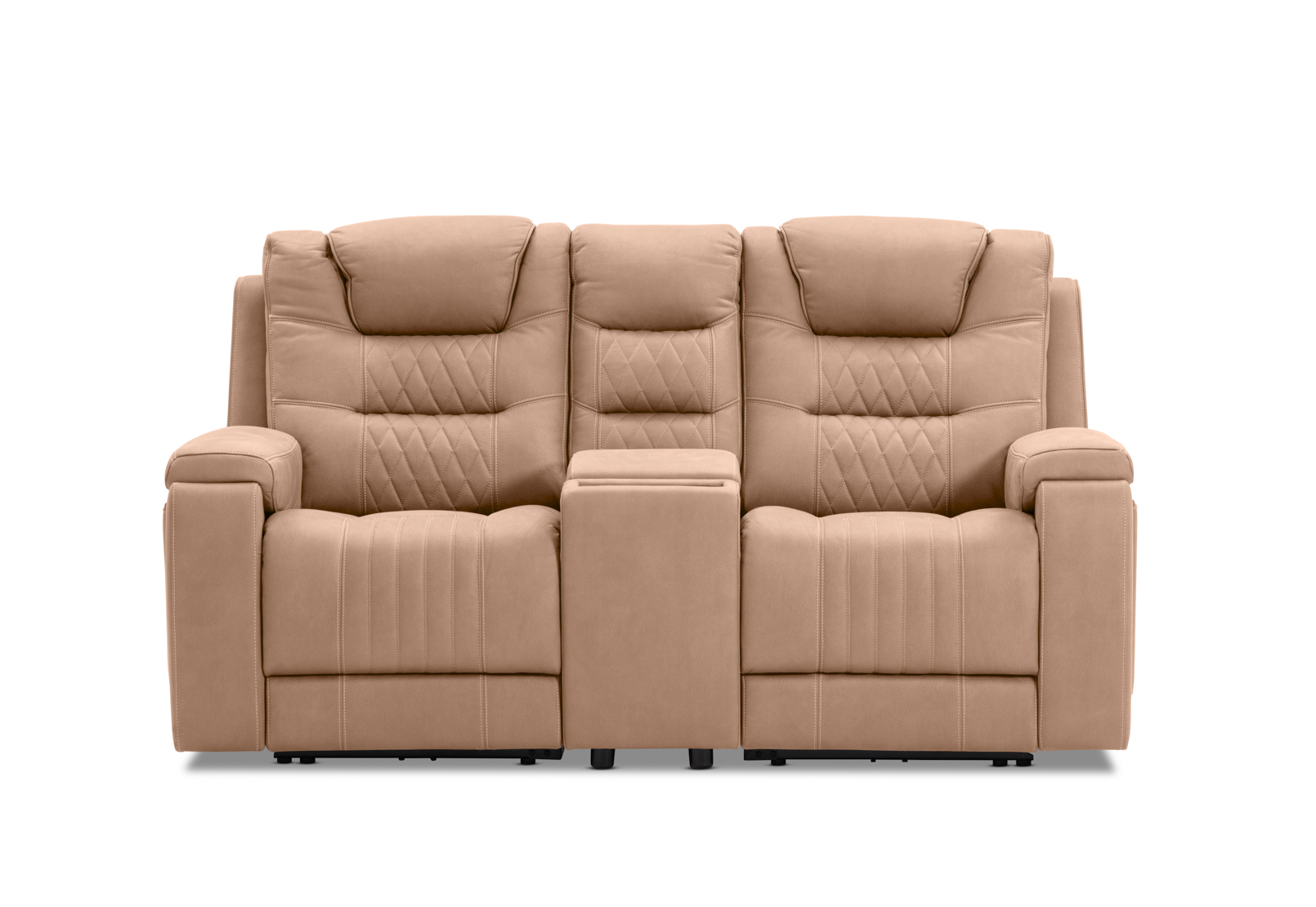 TAUPE AGASSI FABRIC 2 Seater with Dual Motor Recliners