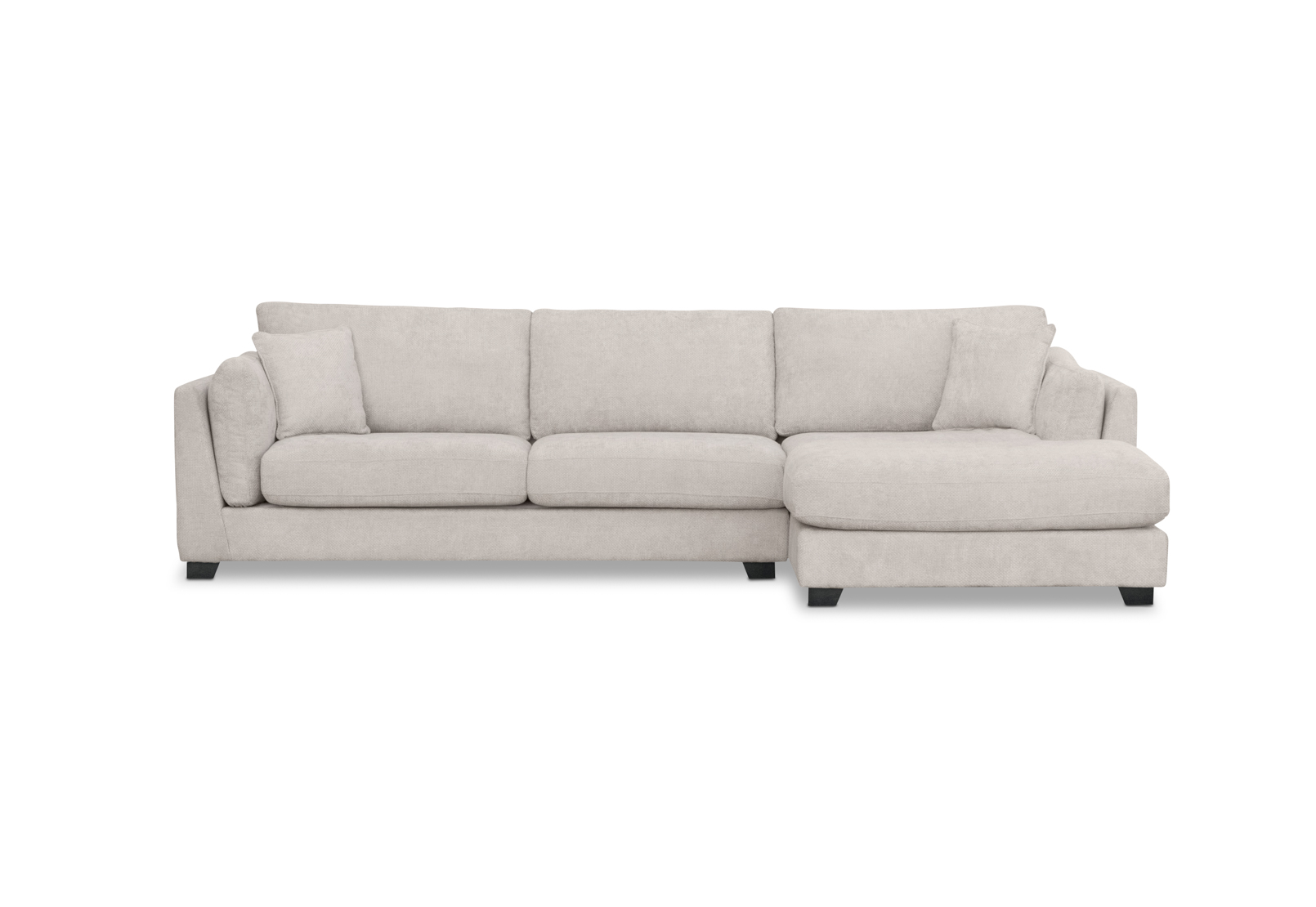 BEIGE RAMI FABRIC 3 Seater Sofa with Righ-Hand Facing Chaise