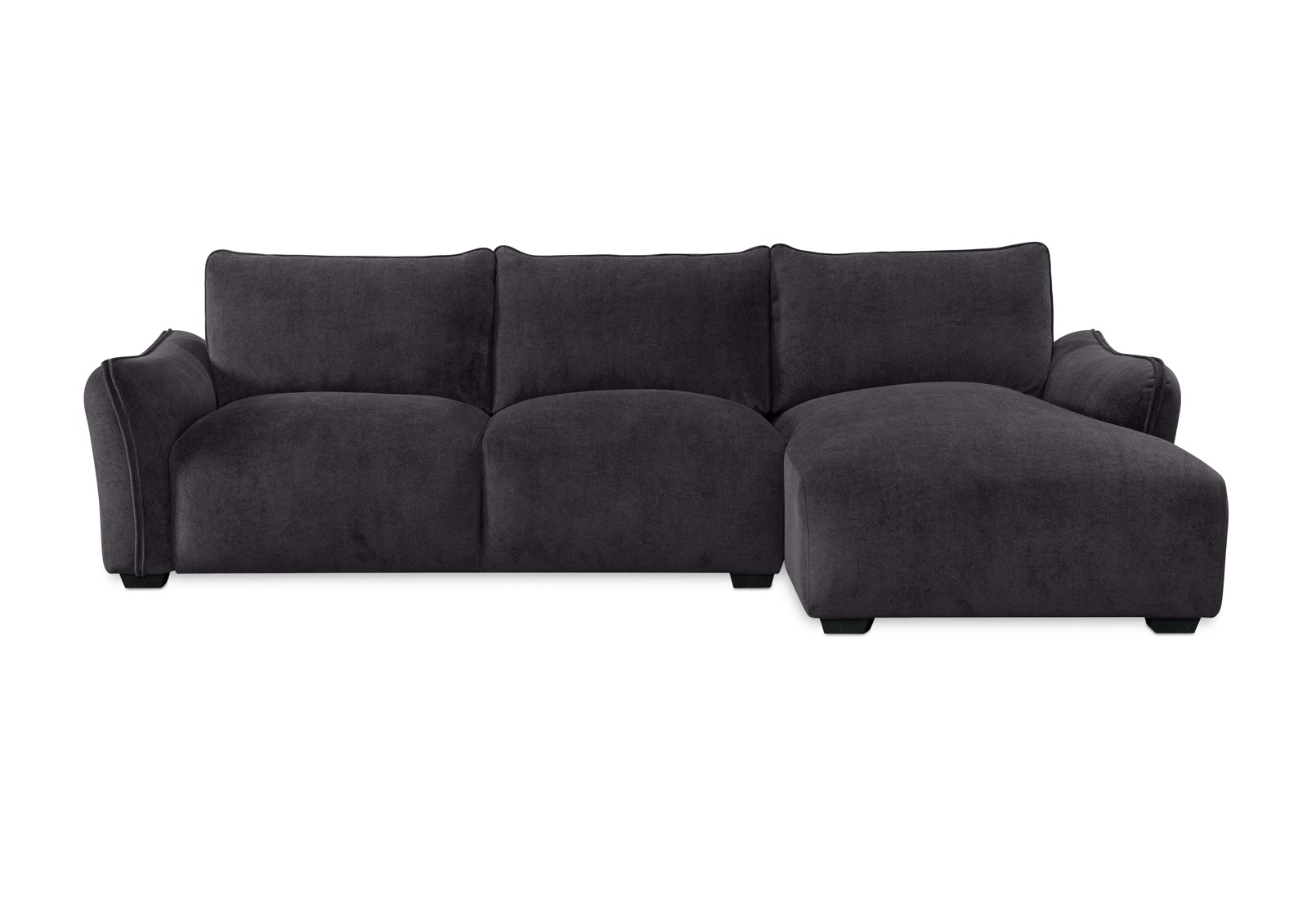 DARK GREY CARMELLO FABRIC 3 Seater RHF Chaise