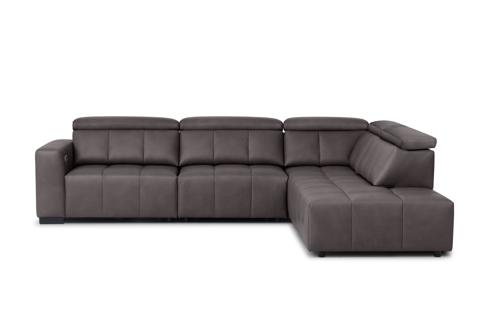 DELTA CHARCOAL FARRINGTON FABRIC Corner with 2 Inbuilt Electric Sliders ...