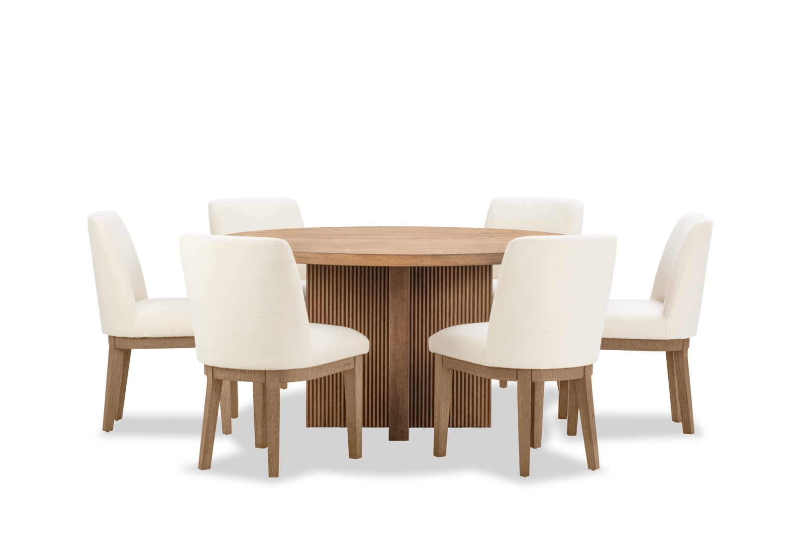 NATURAL/BEIGE THORIN 7 Piece Suite with Cora Dining Chairs