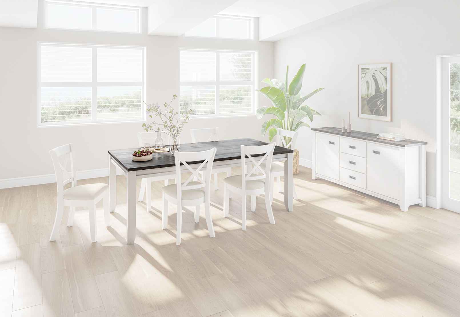 WHITE/DARK CASSEL 2100 Dining Table