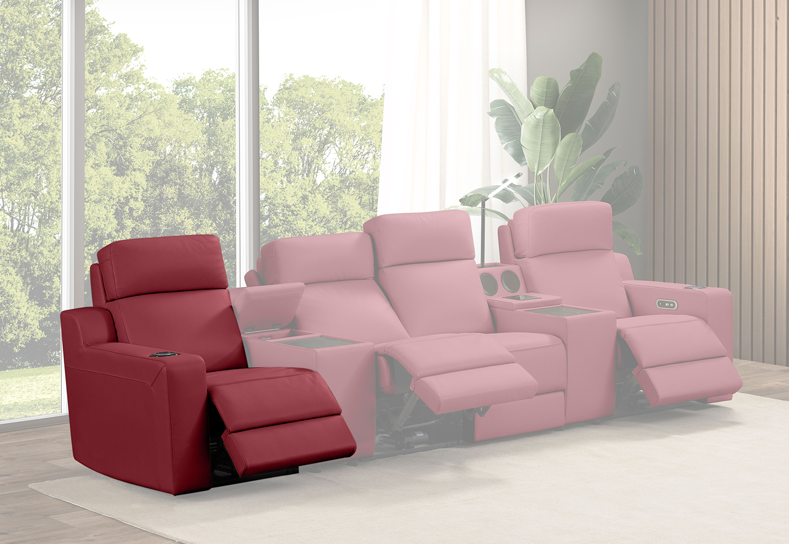 RED RYKER LHF Arm Chair with Dual Motor Recliner