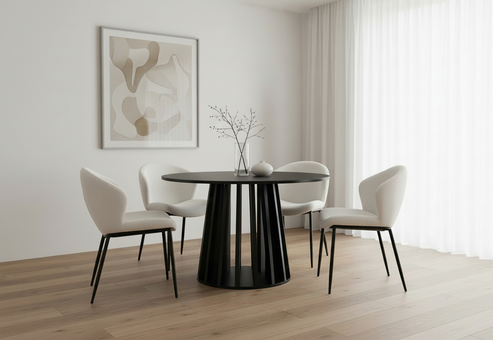 BLACK XAVI 1200 Round Dining Table