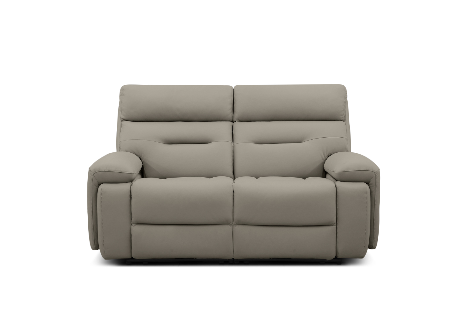 LIGHT GREY HOLLYWOOD LEATHER Media 2 Seater with Electric Recliners