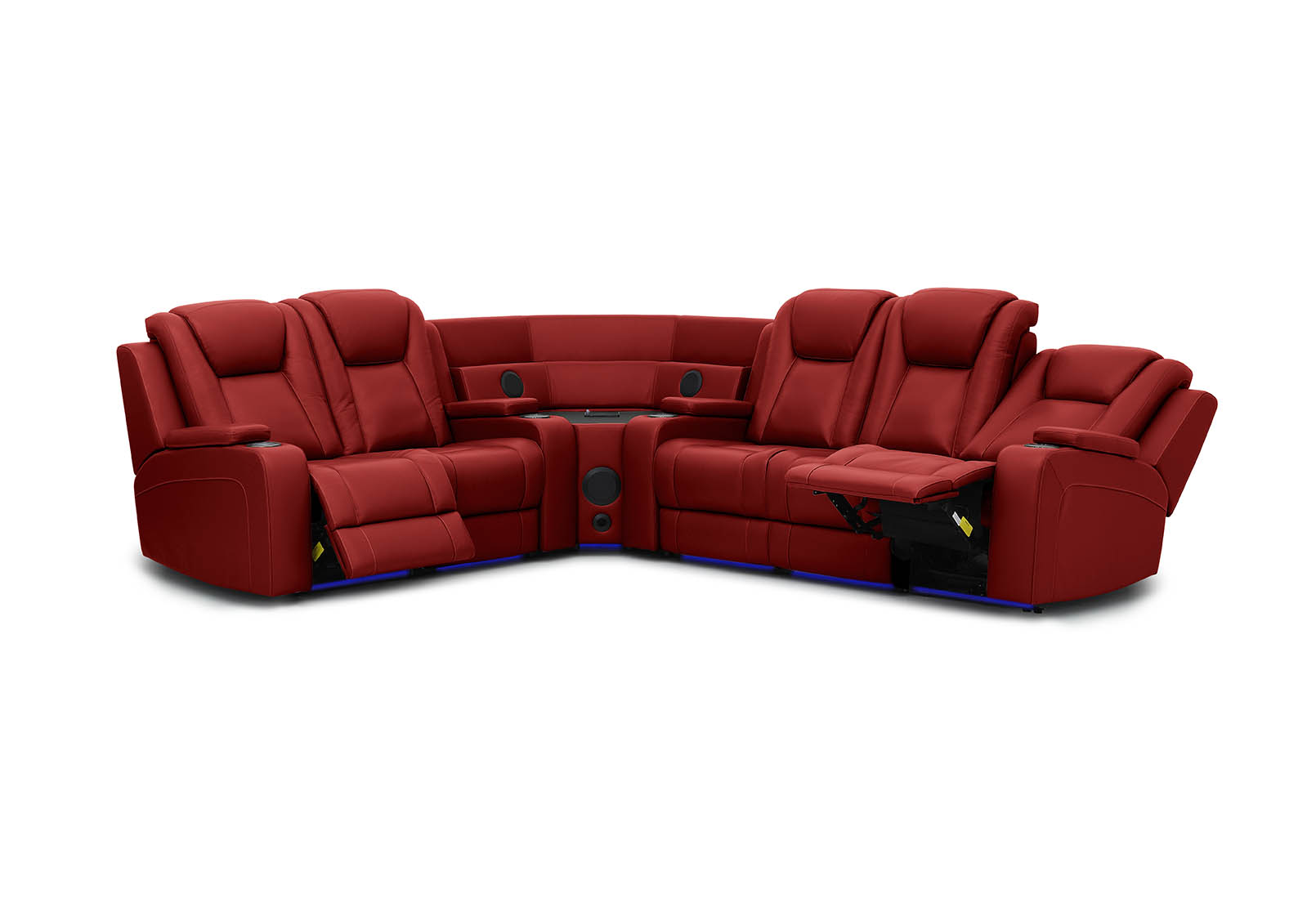 RED SENTINAL MK2 LEATHER 5 Piece Corner with RHF 3 Seater