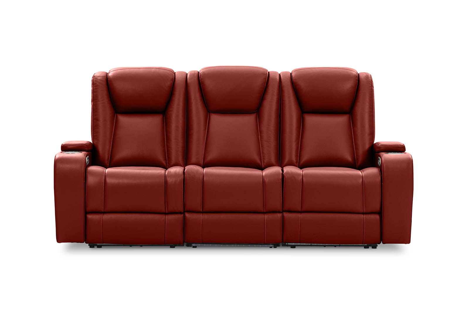 RED SENTINAL MK2 LEATHER 3 Seater with 2 Electric Recliners