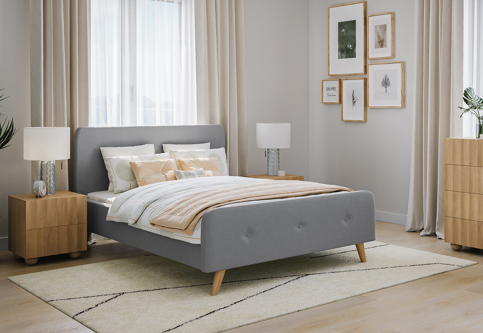 GREY RAINEY Queen Bed