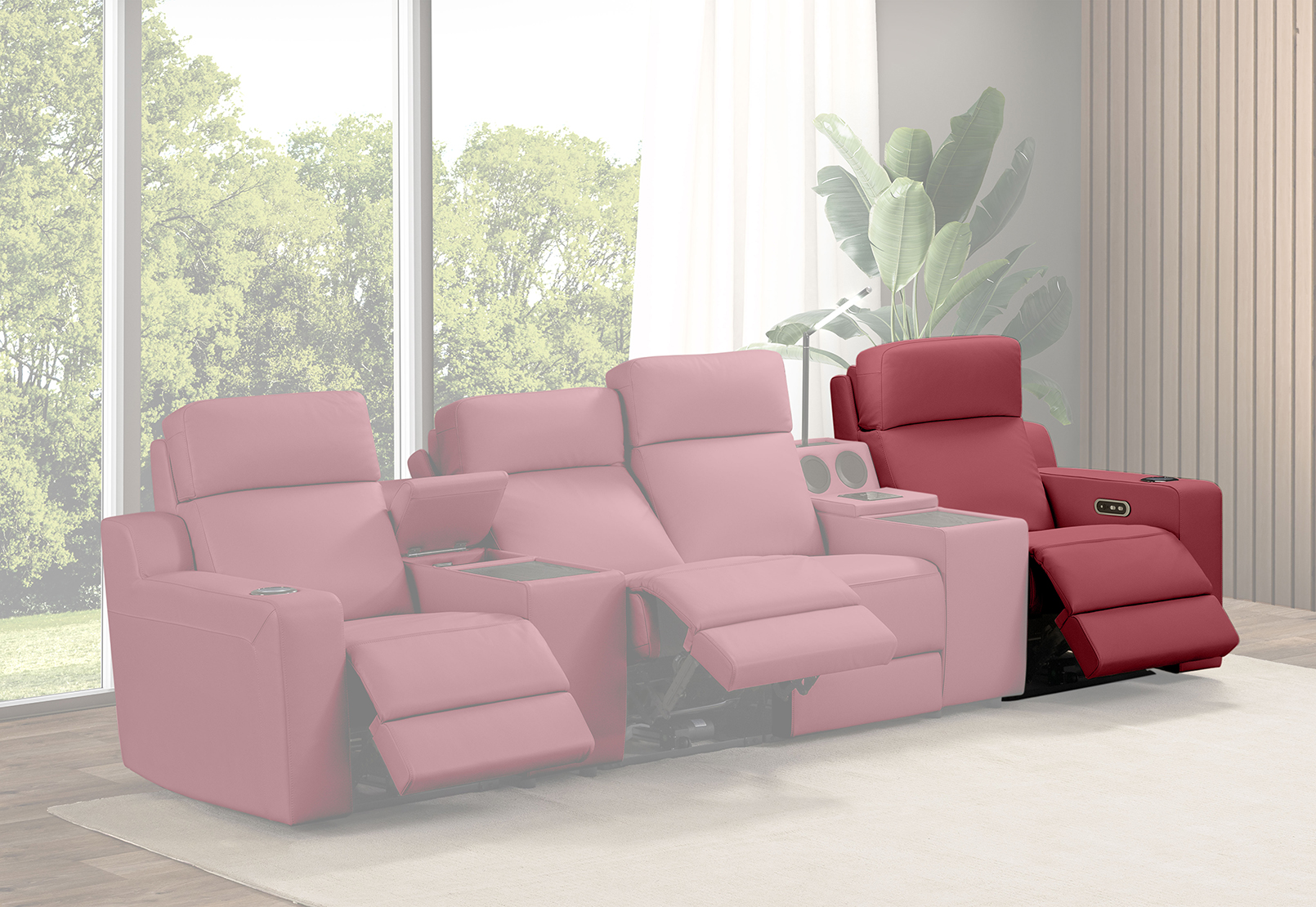RED RYKER RHF Arm Chair with Dual Motor Recliner