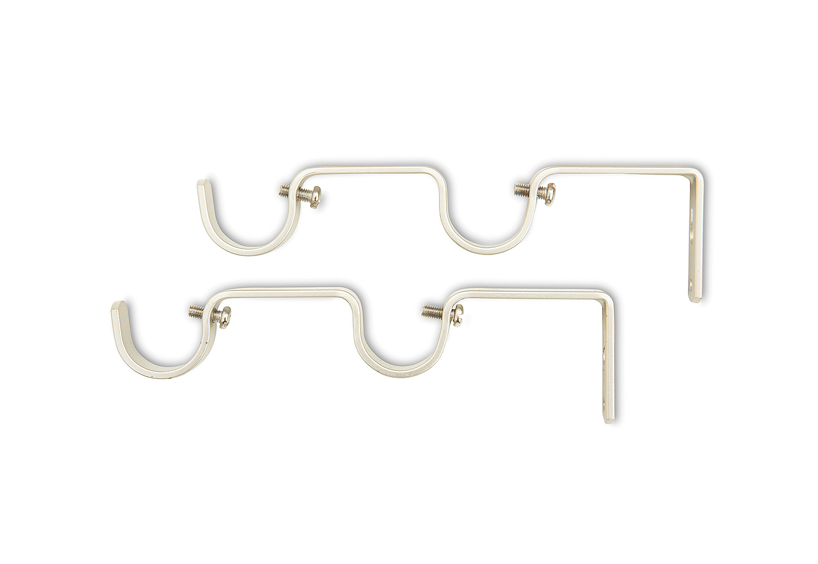 SILVER BRACKET DOUBLE CURTAIN ROD Double Curtain Rod