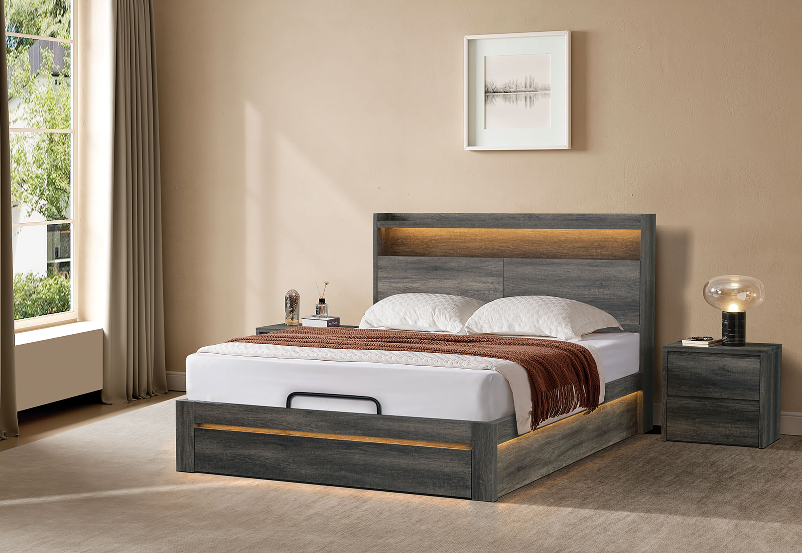 DARK GREY VESPERA Queen Bed