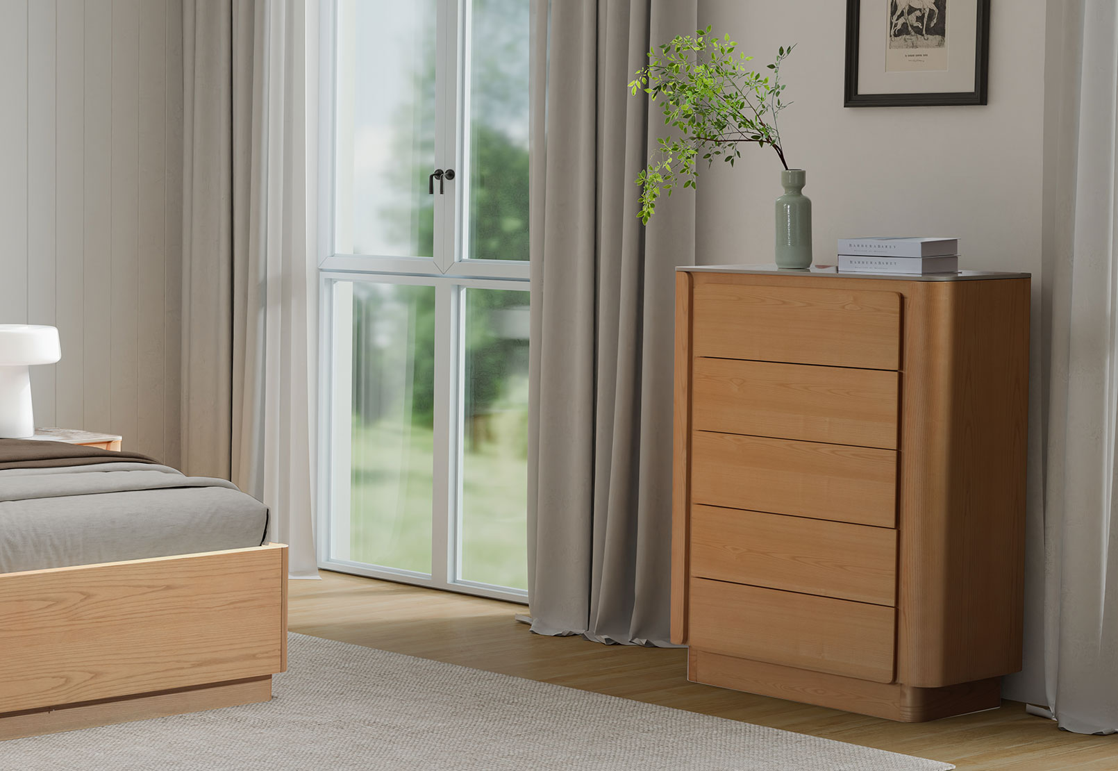 NATURAL WHITE VINCENTIO Tall Chest