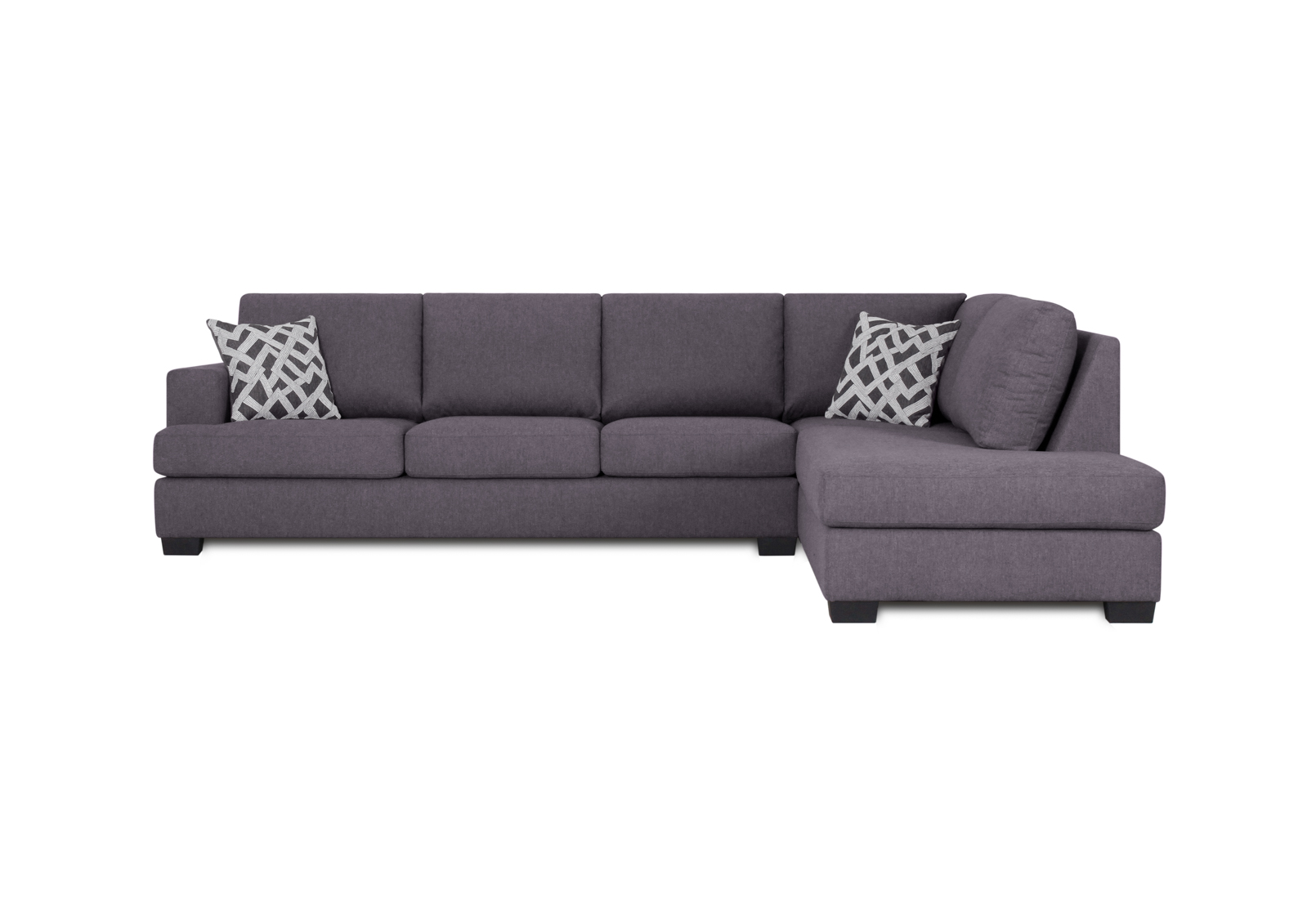 DARK GREY CALEY FABRIC 4 Seater Sofa with Right-Hand Facing Chaise