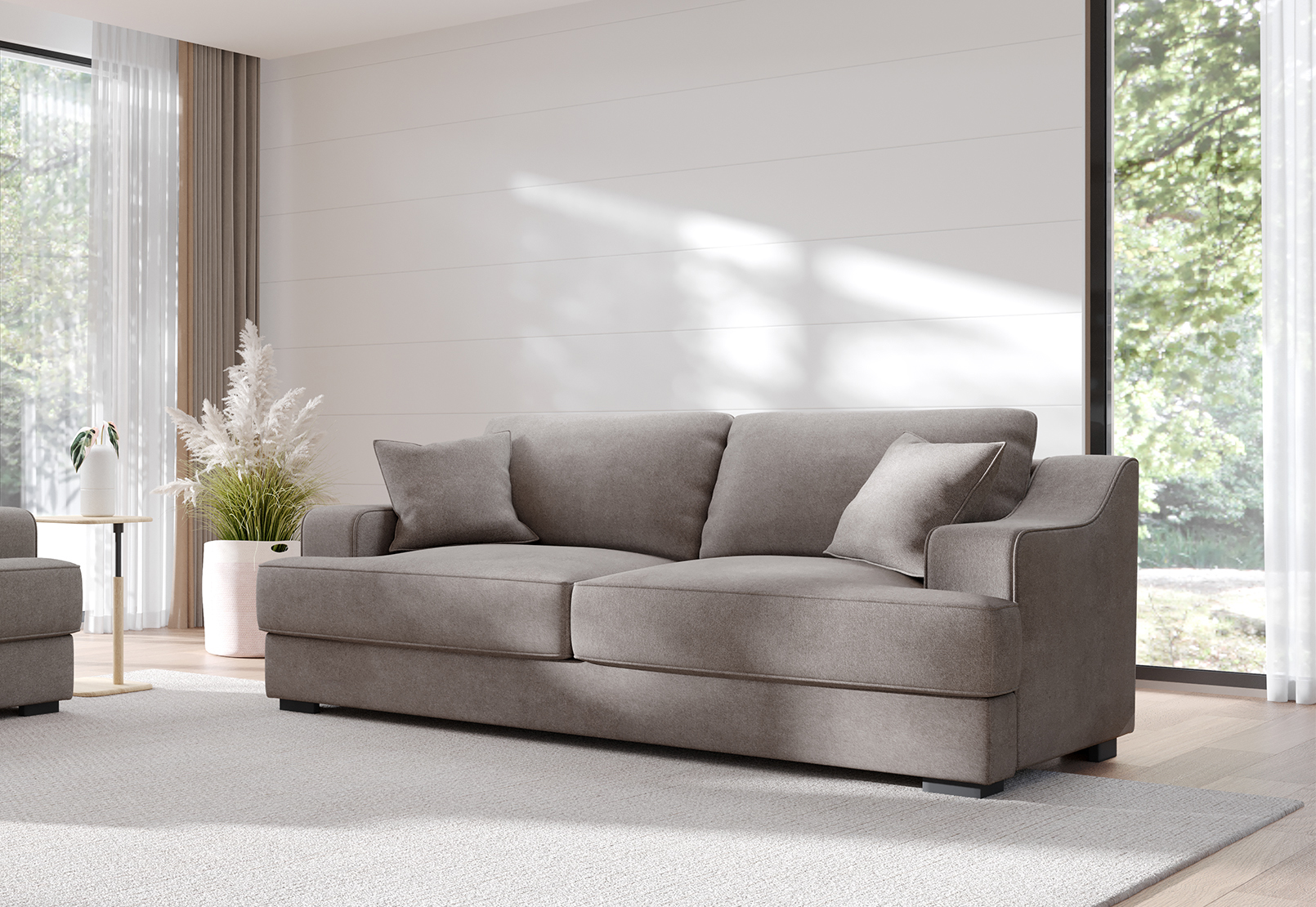 DARK GREY CARLOTTA FABRIC 3 Seater Sofa