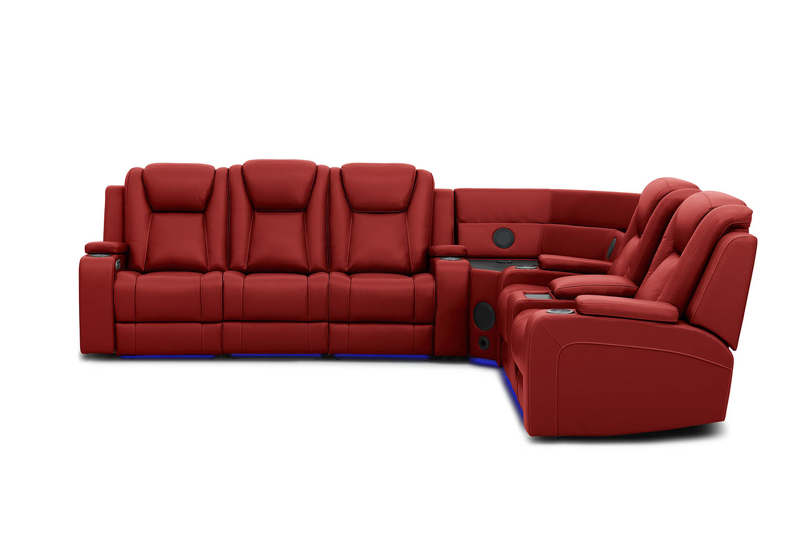 RED SENTINAL MK2 LEATHER 5 Piece Corner with RHF Console