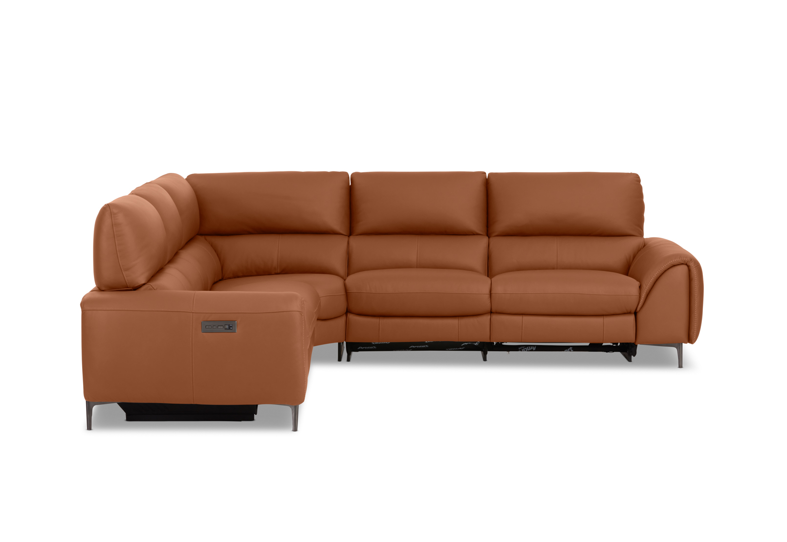 PECAN DOMINICO LEATHER Corner Lounge