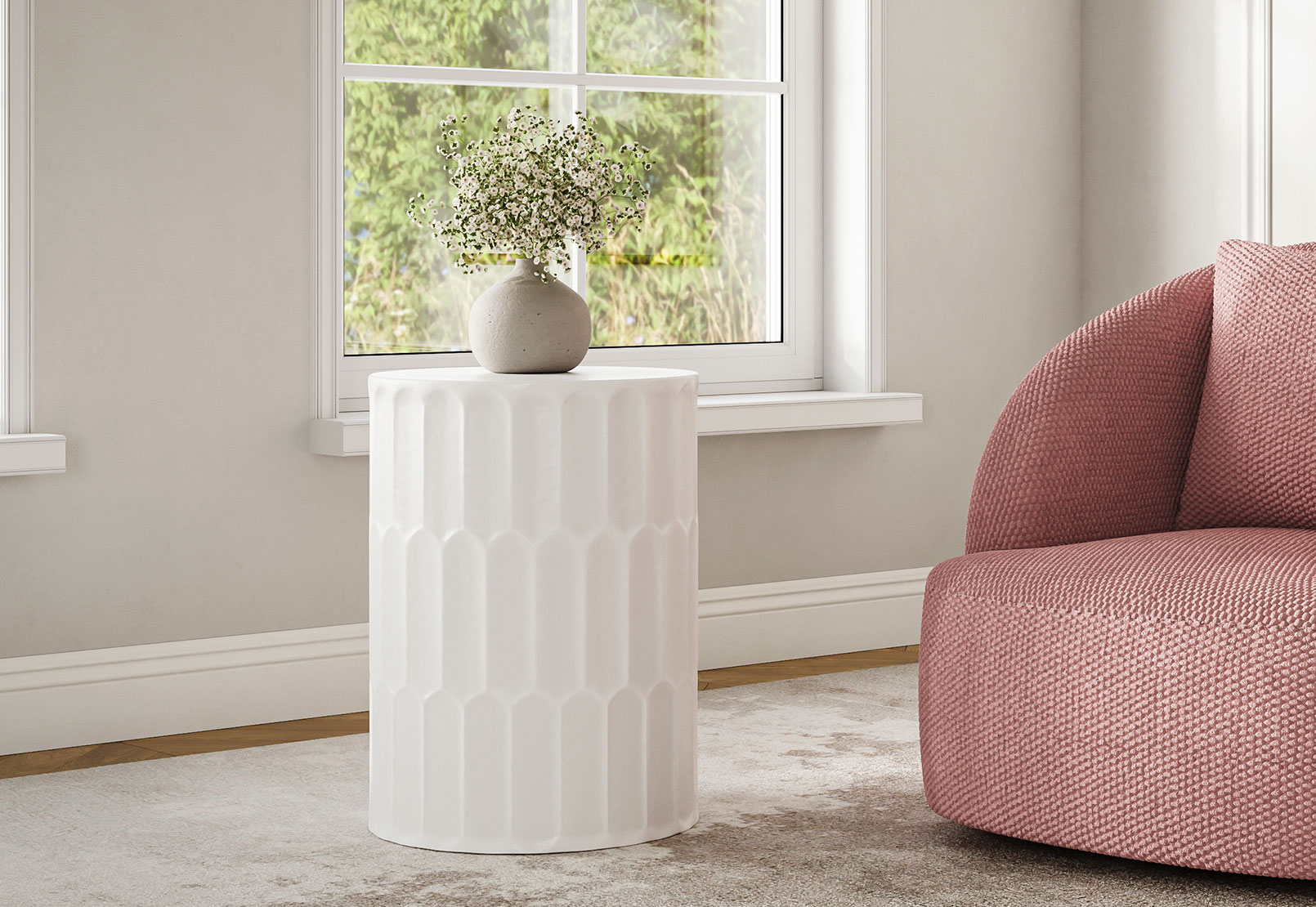 WHITE RHUTHUN Lamp Table