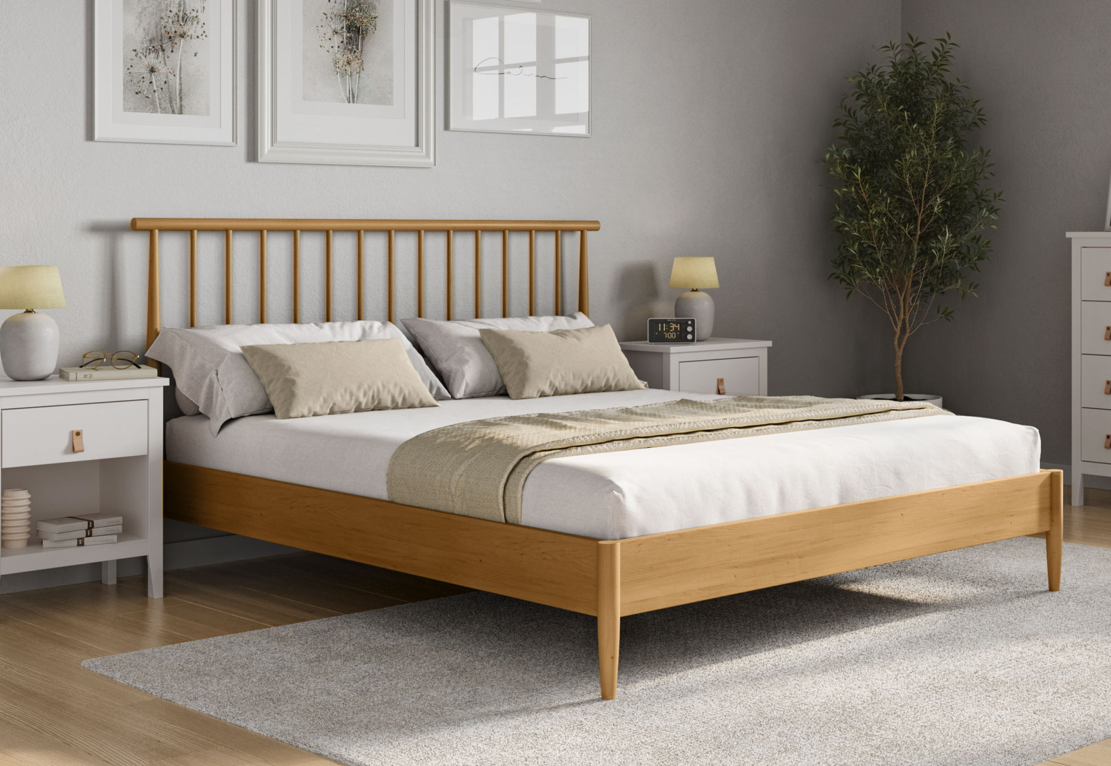 NATURAL SUSANNA Double Bed