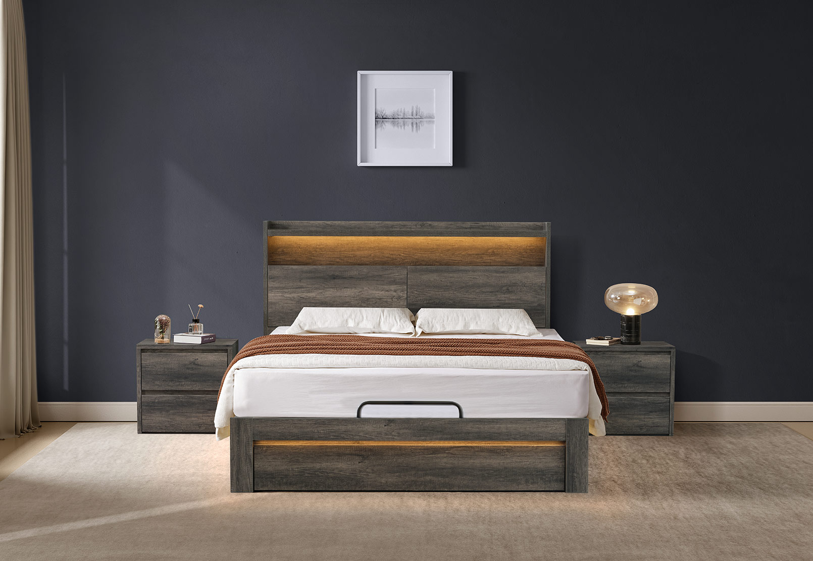 DARK GREY VESPERA Queen Bed